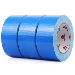 bomei pack 3 pack blue duct tape heavy duty,2 inch x 30 yards,9 mil thick heavy duty blue tape duct,waterproof,no residue,flexible,tear by hand,industrial grade for repairing,fxing