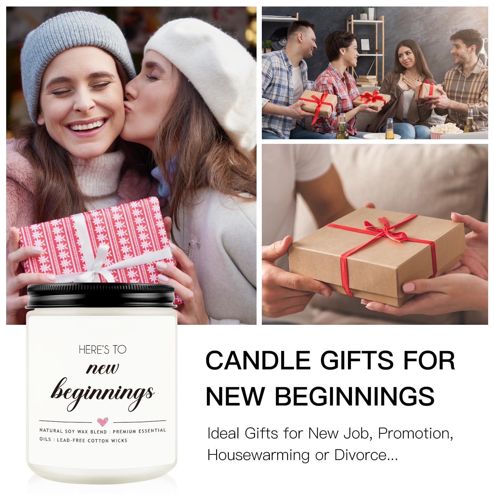 New Beginnings Gifts for Women Men, Divorce Gifts for Women, Breakup Gifts for Women, Congratulations on New Job Gifts New Journey New Home Funny Candle Gifts Going Away gifts for Coworker New Chapter