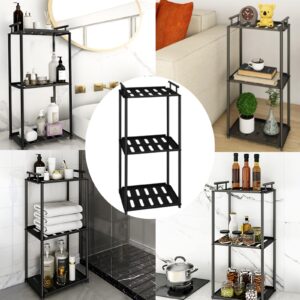 VOTZAAQ Corner Shower Caddy 3 Tier Standing Shower Caddy Corner, Black Shower Rack Bathroom Storage Organizer with Handle, Rustproof Stainless Steel Corner Shelf, Shower Shelf for Inside Shower