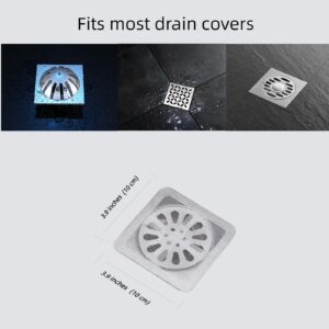 4" X 4"Disposable Floor Drain Sticker Shower Drain Hair Catcher Shower Drain Cover Hair Catcher Mesh Stickers for Bathroom Washbasin Bathtub Kitchen Sink for Human and Pet Hair (30pcs(A))