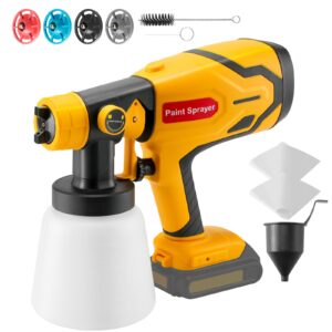 paint sprayer for dewalt 20v max battery, 200w cordless paint sprayer with brushless motor and copper nozzle, 200w spray paint gun for home interior, house painting(battery not included)