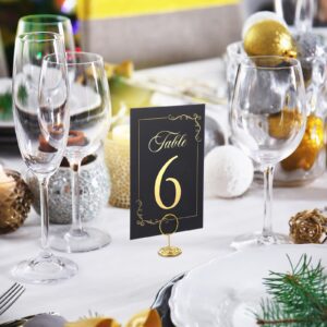 Ubamdom 31 Pack Table Number Holders, 31 PCS Gold & Black Table Number Cards with 31 Table Number Holders, 2 Inch Wedding Table Number Stands, Suitable for Restaurants, Banquets, Parties, Anniversary