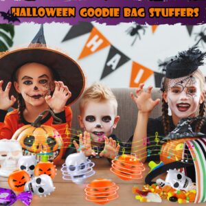 Halloween Treats Non Candy for Kids,4 Pack Halloween Light Up Spinning Tops Toys Gifts for Toddlers,Halloween Party Favors Boo Basket Goodie Bag Stuffer Fillers,Birthday Classroom Prizes for Boys Girl