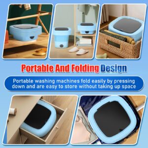 Portable Washing Machine with 3 Intelligent Cleaning Modes,11L Mini Washer with Foldable Design,Mini Folding Washing for Travel,Camping,Apartment,Dorm,Baby Clothes,Socks,Underwear Blue