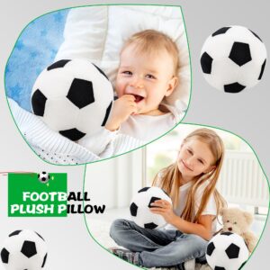 Conagel 2 Pack Plush Soccer Ball Pillow Stuffed Toy Soccer Ball Soft Plush Soccerball Sports Throw Pillows for Home Room Bedroom Sofa Decoration Sport Theme Birthday Party Supplies