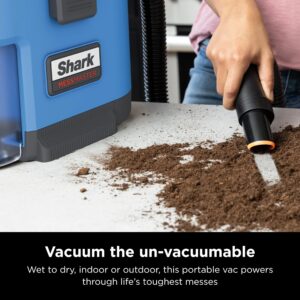 Shark VS100 MessMaster Portable Wet Dry Vacuum, Small Shop Vac, 1 Gallon Capacity, Corded, Perfect for Pets & Cars, AnyBag Tech, Self-Cleaning, for Tough Wet & Dry Messes, Light Blue (Renewed)