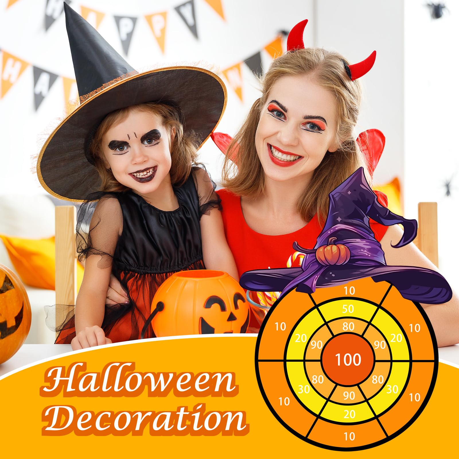 Halloween Party Games Halloween Dart Board for Kids Halloween Dartboard Game Decorations Favors Indoor Outdoor