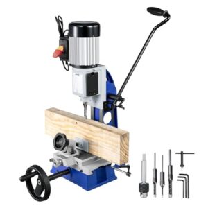 vevor woodworking mortise machine, 1/2 hp 1700rpm powermatic mortiser, with movable work bench benchtop mortising machine, for making round holes square holes or special square holes in wood