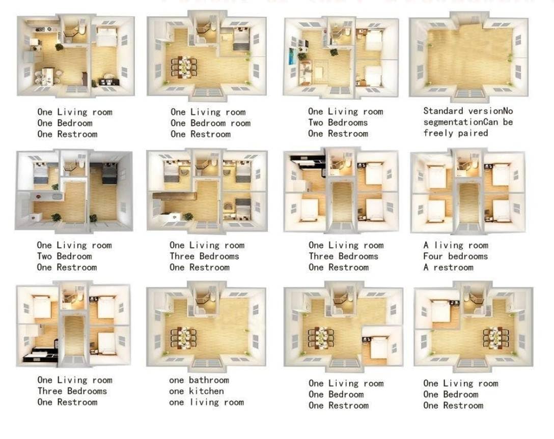 Kozay Tiny Homes 40FT Tiny House to Live with 3 Bedroom,1 Full Equiped Bathroom and Kitchen,Prefabricated Container House for Adults Living,Foldable Mobile Home Shipping Guaranteed