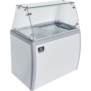 global industrial ice cream dipping cabinet w/sneeze guard cover, 39"w