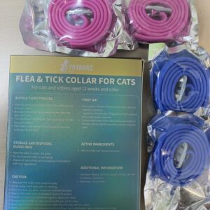 4 Pack Flea Collar for Cats, 32 Months Flea and Tick Prevention for Cats, Waterproof Cat Flea Collar, Natural Cat Flea and Tick Treatment, Adjustable Flea and Tick Collar for Cats Kittens(Blue&Pink)