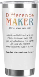 94bright difference maker gifts for women, christmas, birthday, thank you gifts for boss, office, assistant, leader, mentor, manager, employee appreciation for coworkers, nurses,teachers 20oz tumbler