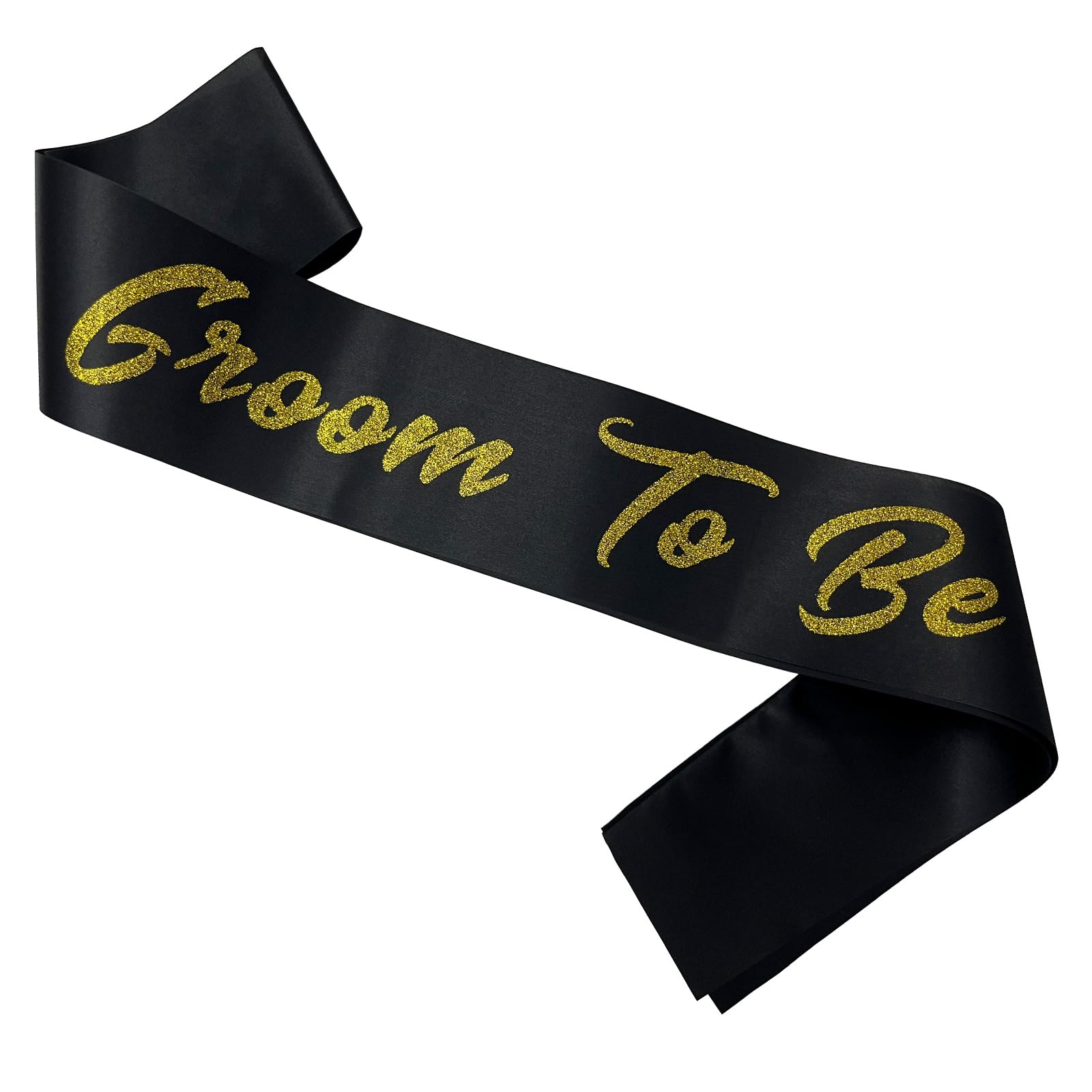 Ashaqshnglee Groom to Be Sash, Groom Sash Bachelor Party Funny Accessory for Future Groom Wedding Gift Idea from Bride to Be Black Gold