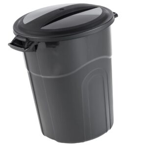 BHCHA 20 Gallon Heavy Duty Plastic Garbage Can, Included Lid, Black