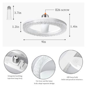 Bullishman The New Pattern of high Imitation Socket Crystal Chandelier in 2024,Easy to disassemble and Assemble, with Three Color dimming, Modern Chandelier, Suitable for Most Rooms(Round)