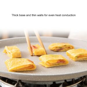 Crepe Pan Nonstick, 7.5 Inch Nonstick Crepe Pan Granite Coating Flat Pancake Pan Flat Skillet with Detachable Handle and Spreader for Cooking Frying Egg Steak Crepe Cake