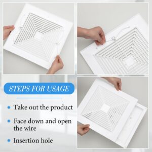 Baquler Exhaust Bathroom Fan Cover Bathroom Ceiling Fan Grille with Springs Plastic Replacement Vent Fan Fits Models 663 670 671 675 688 689 Ventilation Fan Plastic Cover White(2 Pcs,11 x 11'')