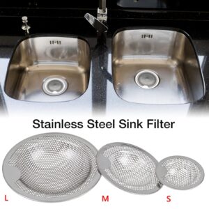 Stainless Steel Slop Basket Filter Trap - Bathroom Sink Drain Strainer | Bathtub Shower Drain Hair Trap | Kitchen Sink Drain Strainer | Mesh Metal Sink Strainer Kitchen Drain Strainer with Rim