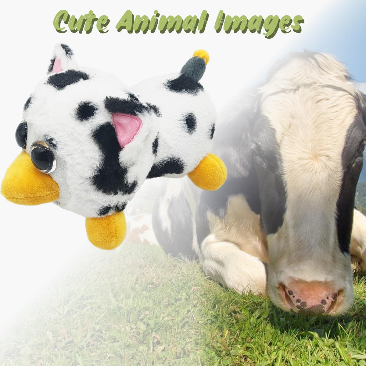 Cute Pig Cow Animal Plush Toy Snuggle Piggy Stuffed Animal Sleeping Pillow Toy Soft Gift Black White Pig