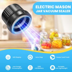 Mason Jar Vacuum Sealer, Upgrade 3-in-1 Mason Jar Vacuum Sealer Kit for Wide Mouth and Regular Mouth Mason Jars, Automatic Vacuum Sealer for Jars Food Storage, Vacuum Bags, Can Opener