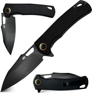 guardian eagle folding pocket knife for men - edc tactical knife with pocket clip, indoor & outdoor, camping, survival hiking & gifts for men, every day carry, lightweight (black blade)