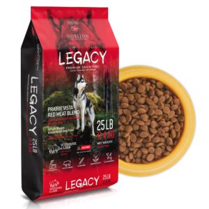 legacy all-life-stages dry dog food | prairie vista red meat dog food blend | grain-free dog food, rich in pork & lamb | 25 lbs