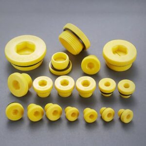 Generic Xeniol Yellow Hexagon Socket Plastic Cap Thread Plug/Hydraulic Pump Leak Proof Plug/Cylinder Mold Plug/Sealing Plug - (Size: 10pcs 36x5.5x13)