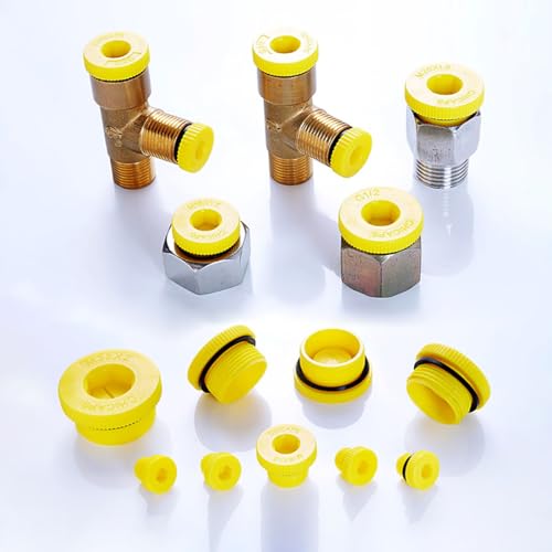 Generic Xeniol Yellow Hexagon Socket Plastic Cap Thread Plug/Hydraulic Pump Leak Proof Plug/Cylinder Mold Plug/Sealing Plug - (Size: 10pcs 36x5.5x13)