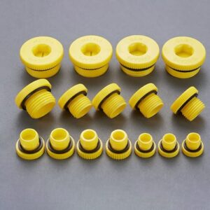 generic xeniol yellow hexagon socket plastic cap thread plug/hydraulic pump leak proof plug/cylinder mold plug/sealing plug - (size: 10pcs 36x5.5x13)