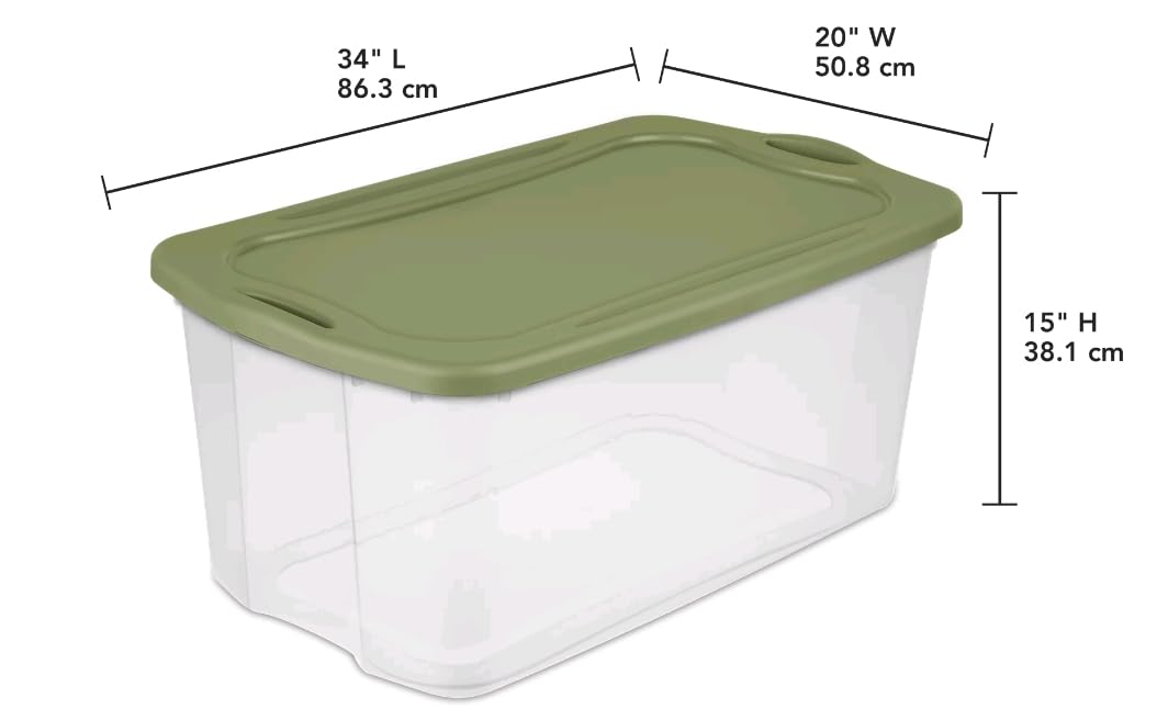 Generic Stor-A-Lot Stackable Storage Box with Lid, Green, RXZER11