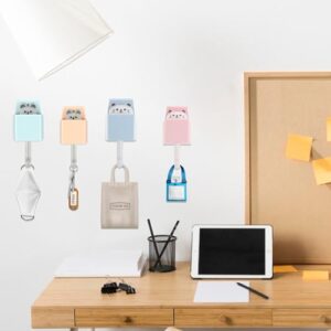 WY LIGHTING LEVEL 2Pcs Cute Cat Hook Creative Self-Adhesive Coat Hook Heavy Duty Wall Mounted Hook Room Decor Wall Hooks Utility Animal Hook for Keys Bag Scarf Hat Towel Key Holder Hanging Decoration