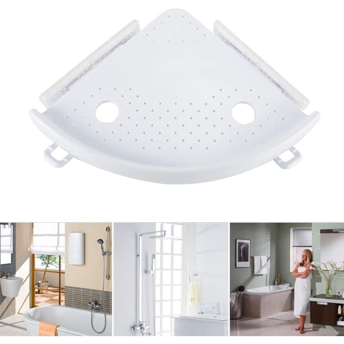 Havamoasa Bathroom Corner Shelf Suction Cup Bath Storage Corner Wall Mount Shampoo Shower Kitchen Organizer.