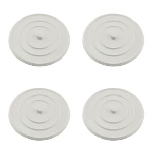 ruiwaer 4pcs white flat suction sink stopper rubber silicone shower drain bath plug stopper bathtub drain stopper plug sink plug universal sink stopper for kitchens, bathrooms and laundries