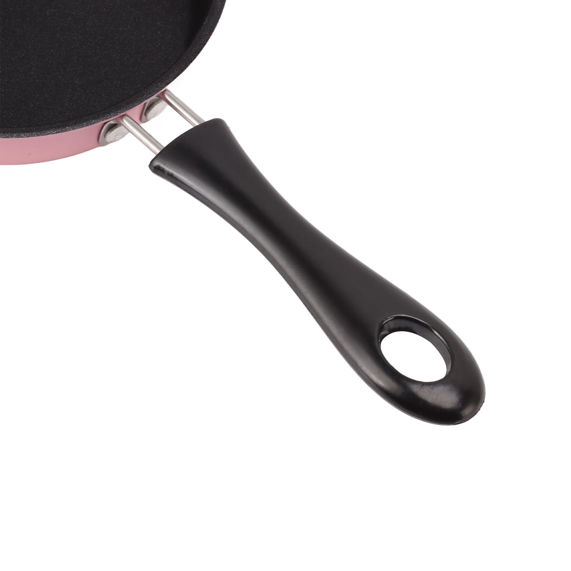 MEKOTRIN Non Stick Frying Pans Stainless Steel Skillet Small Omelet Pans Calibre 4 Inch(4 Inch, Pink)