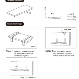 Floating Bookshelves Set of 2 - Double Storage Unique Wall Bookshelf, Invisible Floating Bookshelves Wall Mounted, Hanging Bookshelf, Unique Design-Wall Book Shelves for Living Room(16.5W x 7D)