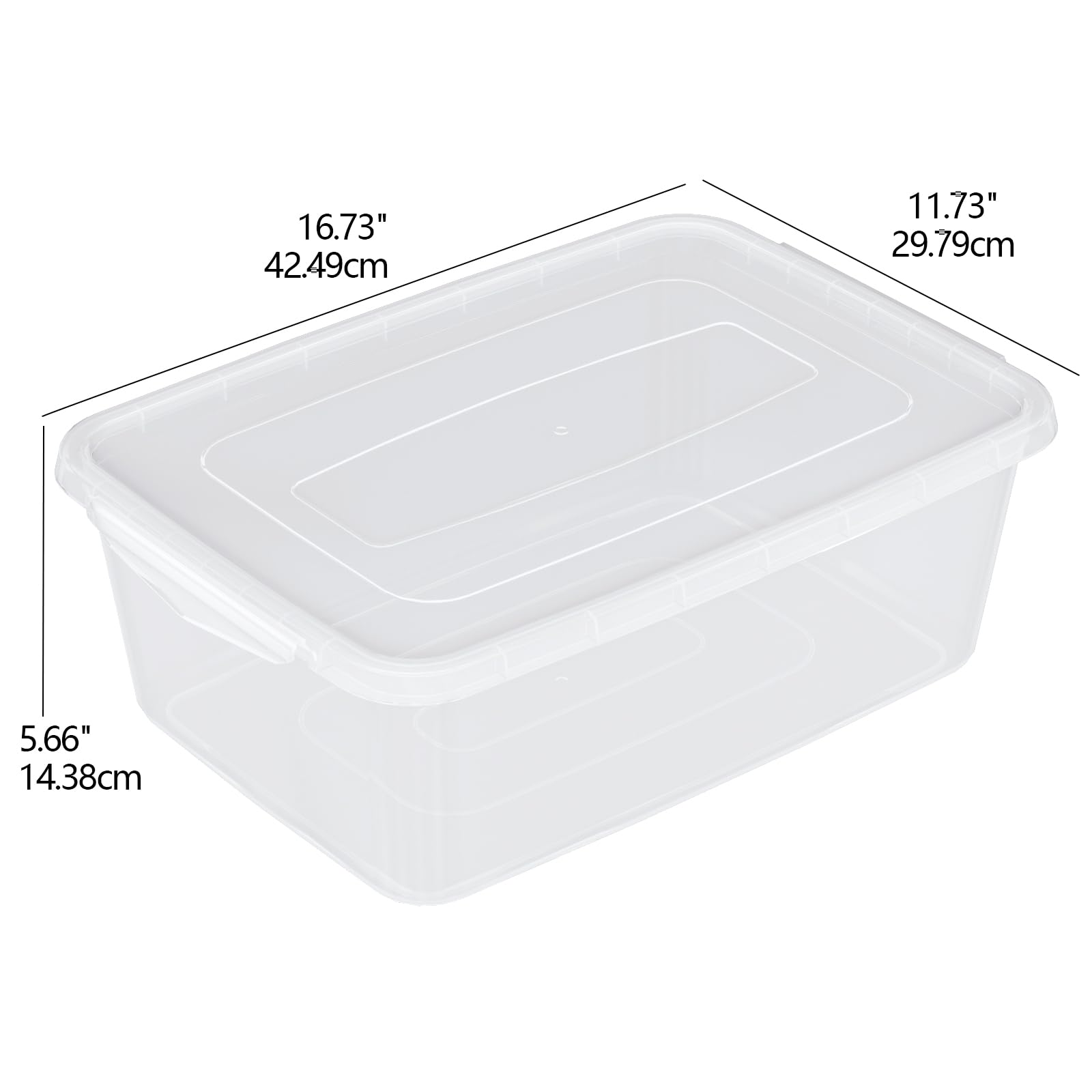 Haodehen 16 Quart Clear Plastic Latching Storage Box, Storage Latch Bin with lid, 2 Packs