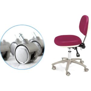 HS-6 PU Leather Adjustable Mobile Doctor's Chair Deluxe Dentist Stool with Backrest Five Star Casters