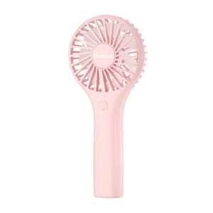 tripole portable fan handheld fan mini personal fan 3 speeds, powerful little battery hand held fan for travel trip outdoor concerts, cute small rechargeable lash fan for makeup skincare drying, pink