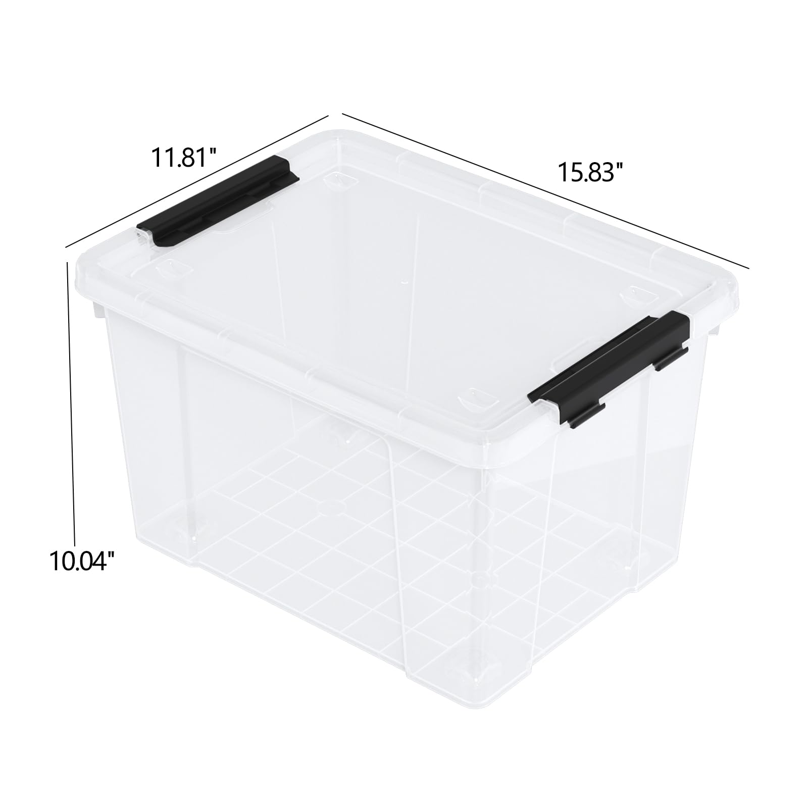 Yesdate 4 Pack 22 Quart Latch Box, Clear Home Organization Containers Bin with Lid, Buckle Up Storage Box Set