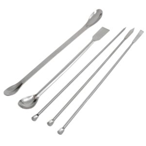 yukata 1set stainless steel sampling scoop micro lab spatula micro sampling scoop laboratory scoop laboratory supplies (pack of 5)