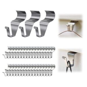 moonboat 10pcs siding hooks for hanging outdoor, upgraded stainless steel hanging hooks, no-hole needed vinyl siding clips for hanging wreaths, picture,string lights and decorations(style 2)