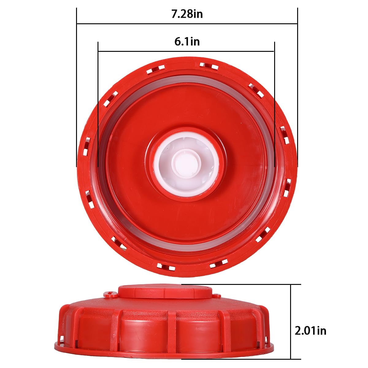 ASEVAT 2 Pack IBC Tote Lid Cover with Vent Hole 6.5" IBC Tank Water Liquid Tank Cap Plastic, Cover Lid Cap Adaptor with Gasket for Chemical, Food, Industries Storage 275-330 Gallon