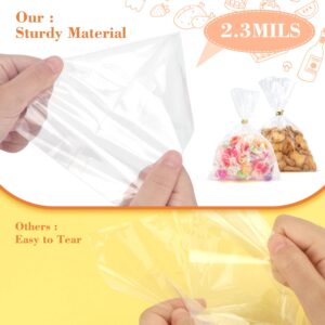 Clear Cellophane Bags, 200Pcs 5"x7" Cellophane Treat Bags, Flat Clear Gooide Treat Candy Bags with Twist Ties, Clear Plastic Gift Bags, Clear Party favor bags for Bakery Cookies Candies Dessert