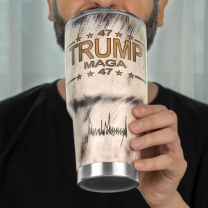 Joymarke MAGA Trump Tumbler 2024, Skull American Flag 30 Oz Tumbler, Trump Coffee Cups, USA Flag Tumbler Insulated Cup With Lid, Patriotic Birthday Gifts for Women Men, Republican Tumbler Cups