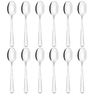 12-piece demitasse espresso spoons, 4.7 inch stainless steel mini coffee spoons for dessert, ice cream