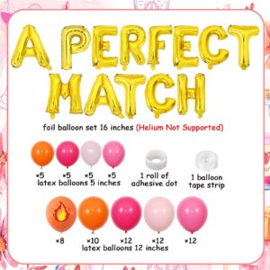 Balterever She Found Her Perfect Match Bachelorette Decoration for Women Match Made in Heaven Bachelorette Balloon Garland Kit with Perfect Match Banner for Bridal Shower Engagement