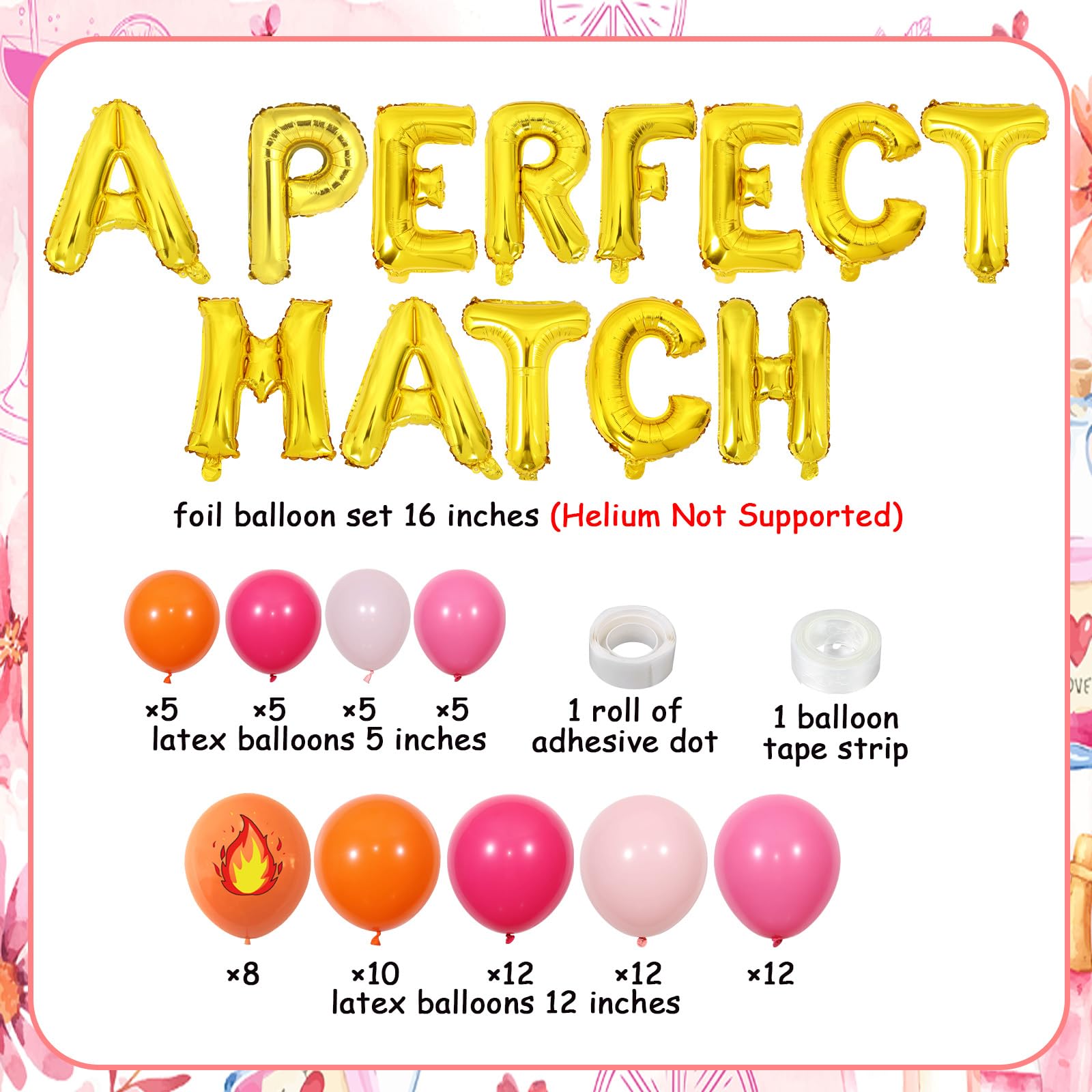 Balterever She Found Her Perfect Match Bachelorette Decoration for Women Match Made in Heaven Bachelorette Balloon Garland Kit with Perfect Match Banner for Bridal Shower Engagement