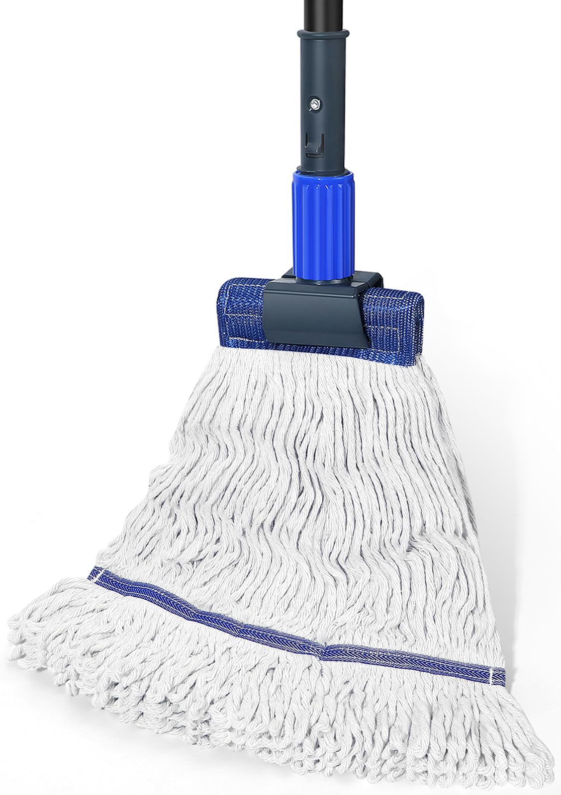 Commercial Mop Heavy Duty Industrial Cotton Mop,Looped-End String Wet Mop for Floor Cleaning with Long Handle, Janitorial Mop for Home,Garage,Office, Workshop, Warehouse