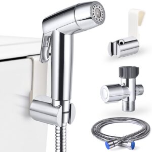 samodra bidet faucets, handheld bidet sprayer for toilet with switching between two rinsing modes and adjustable water pressure easy to install and use (chrome silver)