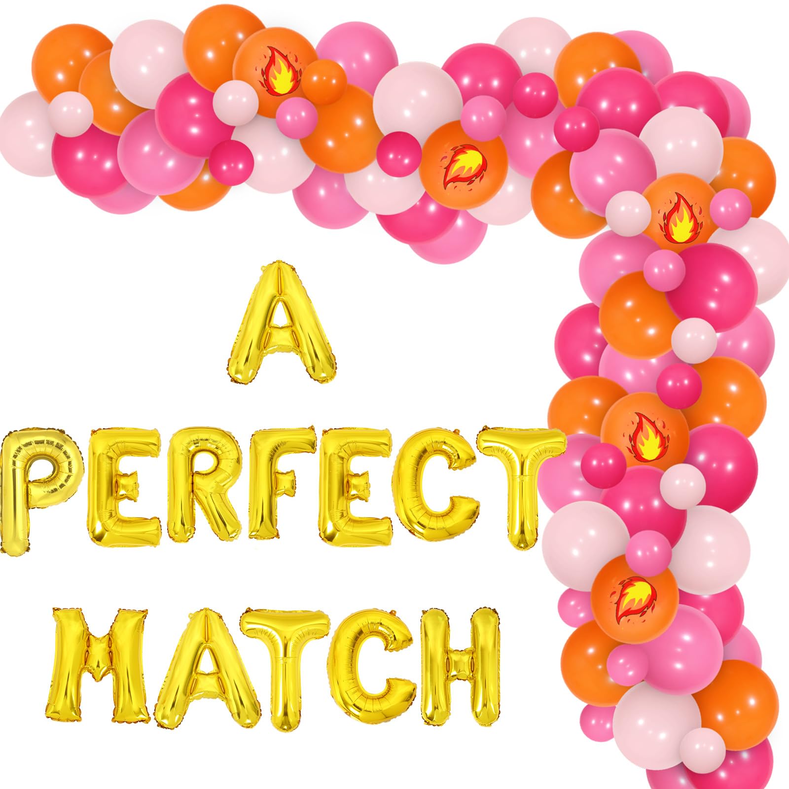 Balterever She Found Her Perfect Match Bachelorette Decoration for Women Match Made in Heaven Bachelorette Balloon Garland Kit with Perfect Match Banner for Bridal Shower Engagement